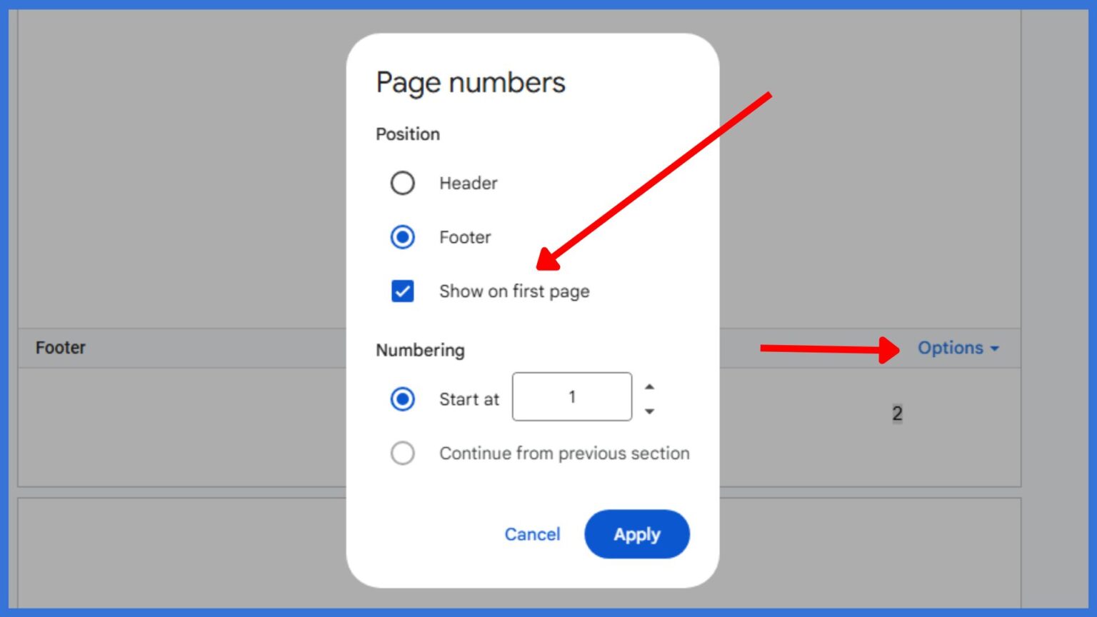 How to Add Page Number in Google Docs