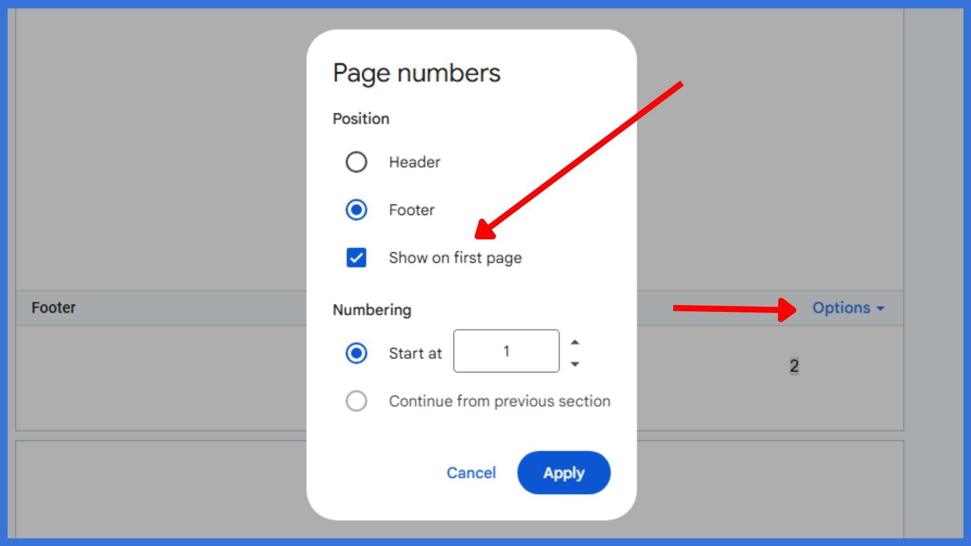 How to Add Page Number in Google Docs