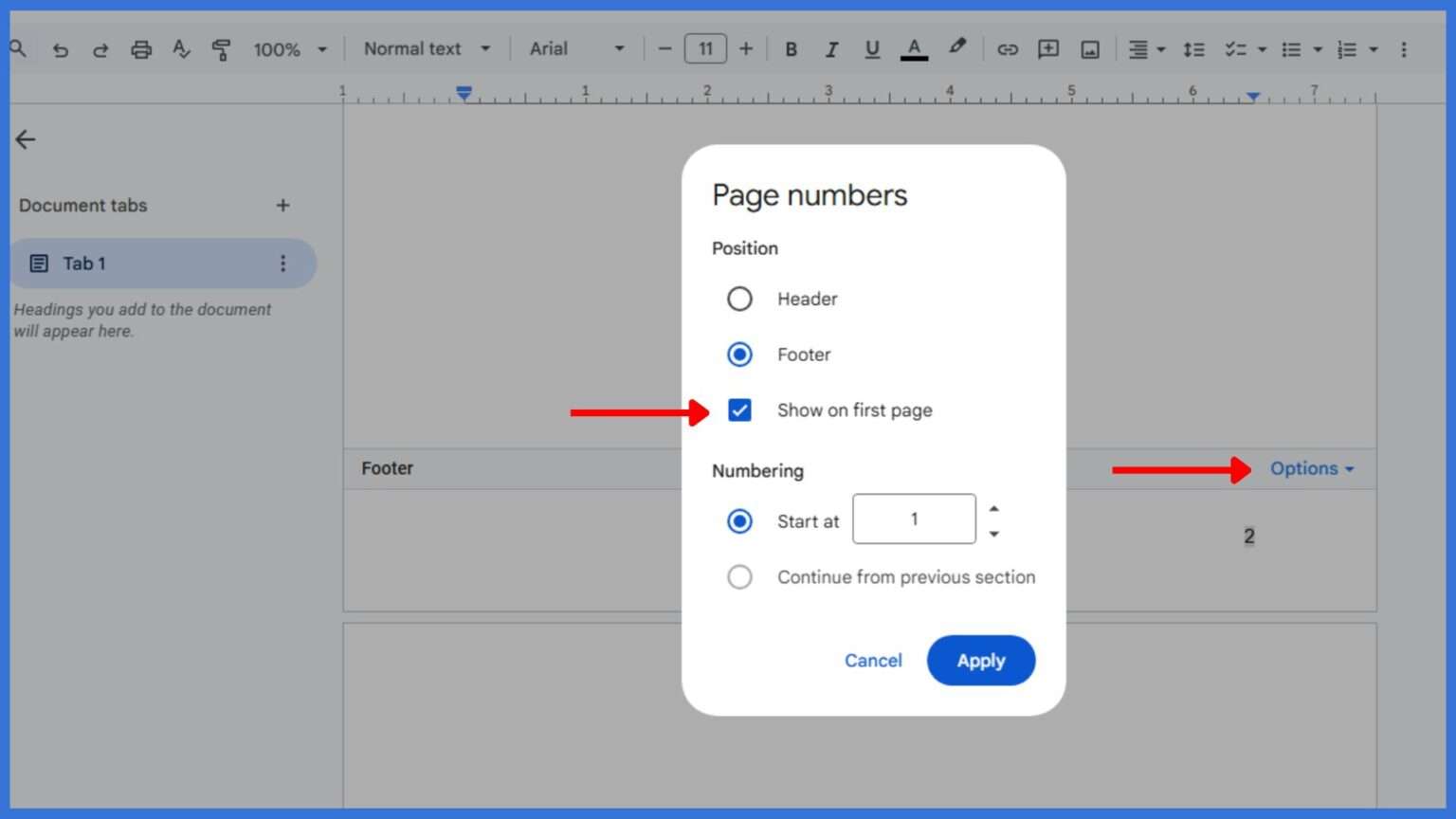 How to Add Page Number in Google Docs - Haro Builder